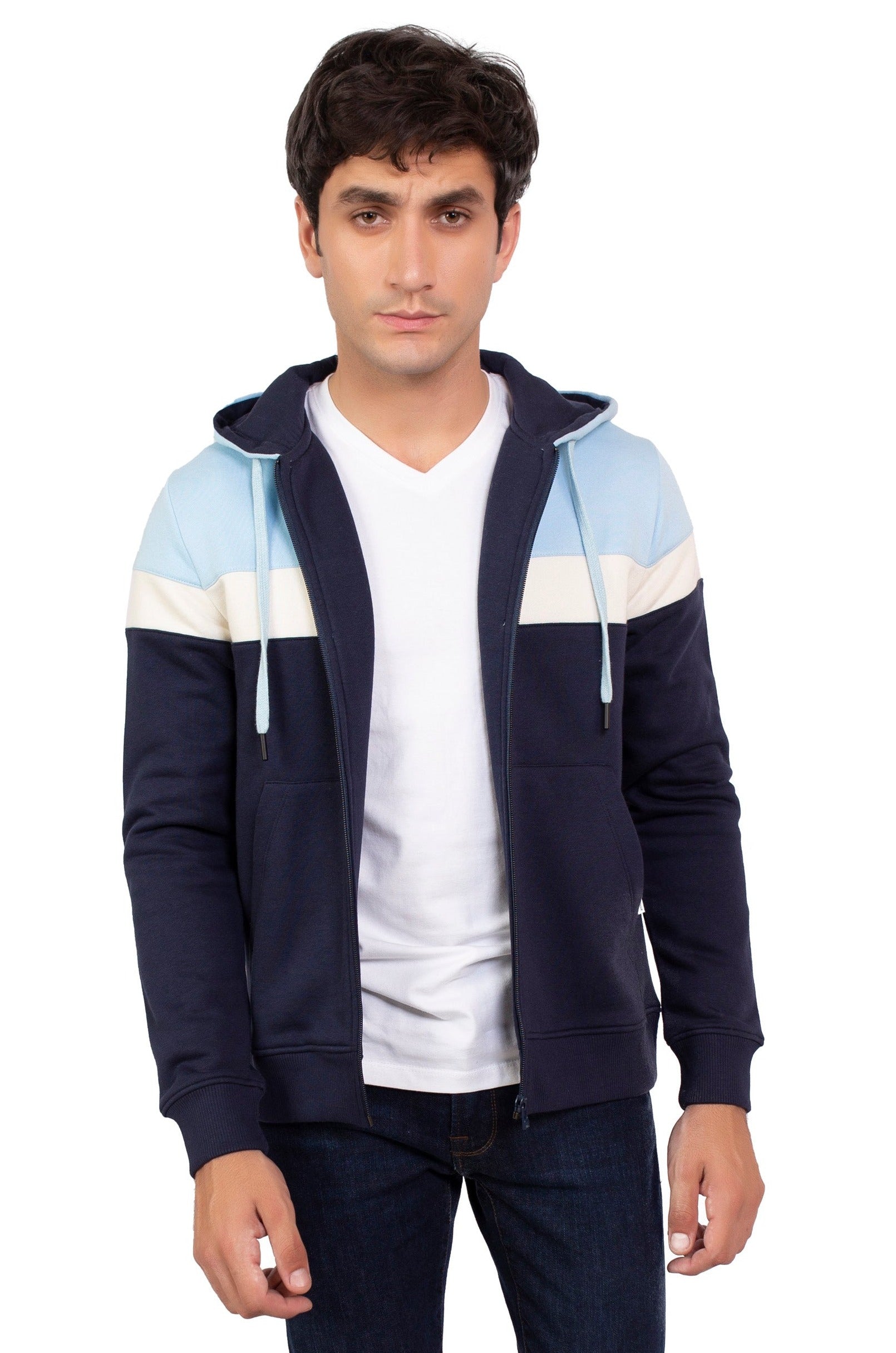 Light Blue Stripe Hoodie